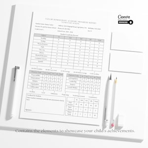 Editable Homeschool Report Card Template: Fillable Academic Record ...