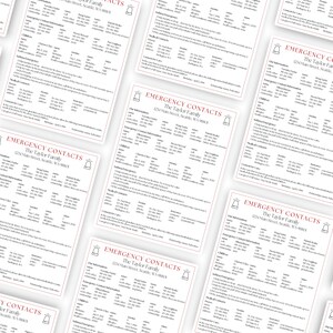 Editable Emergency Contact Sheet, Babysitter Information Sheet ...