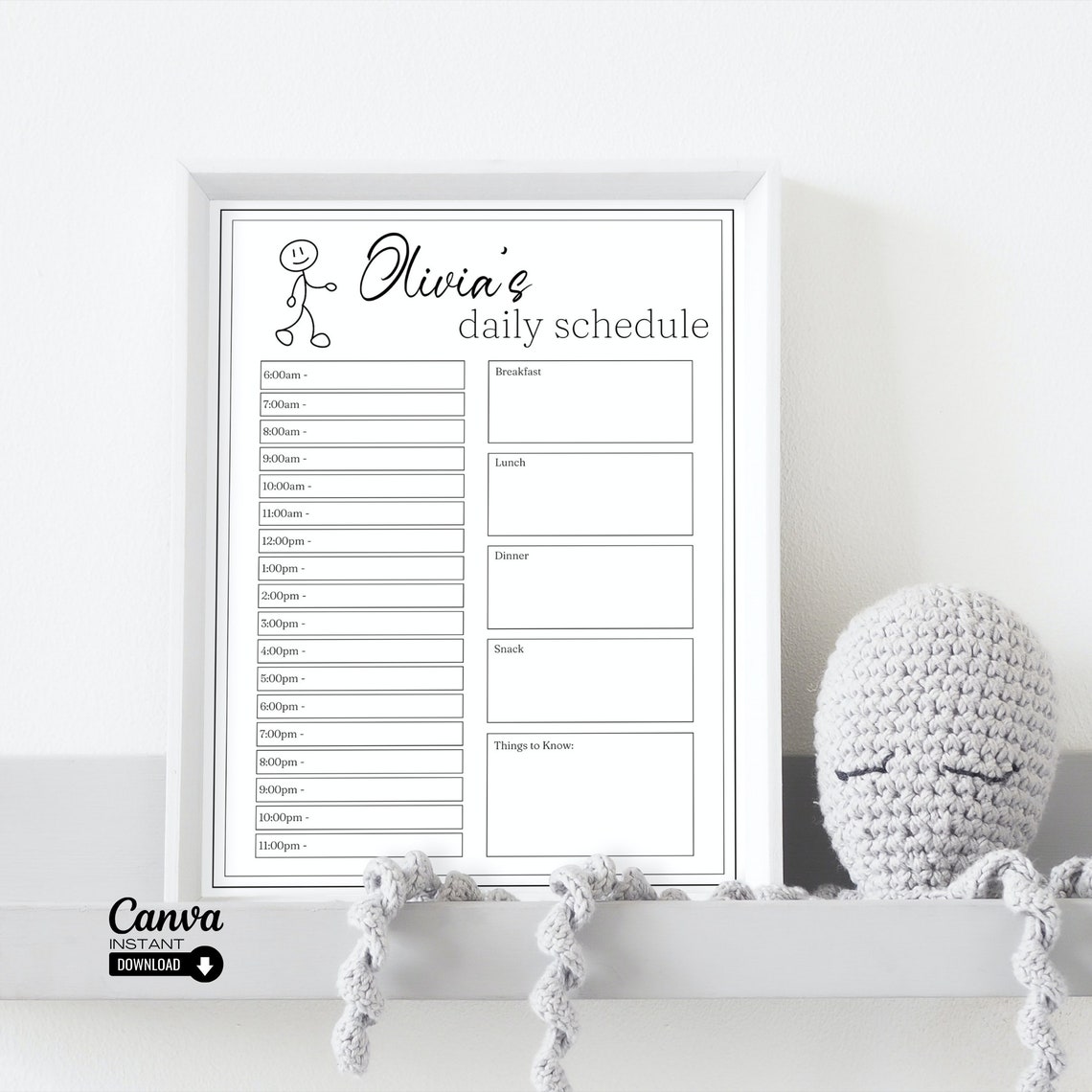 Editable Kids Daily Schedule, Printable Kids Summer Schedule ...