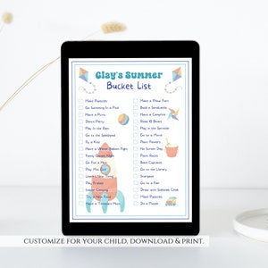 Editable Summer Bucket List, Printable Summer to Do List, Summer ...