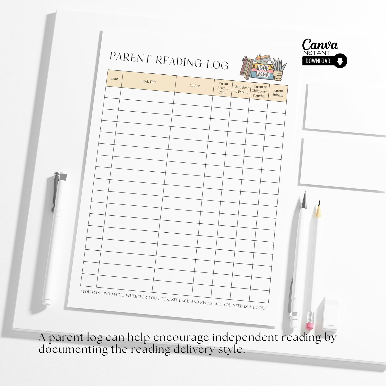 Editable Kids Reading Log Template, Printable Homeschool Reading ...