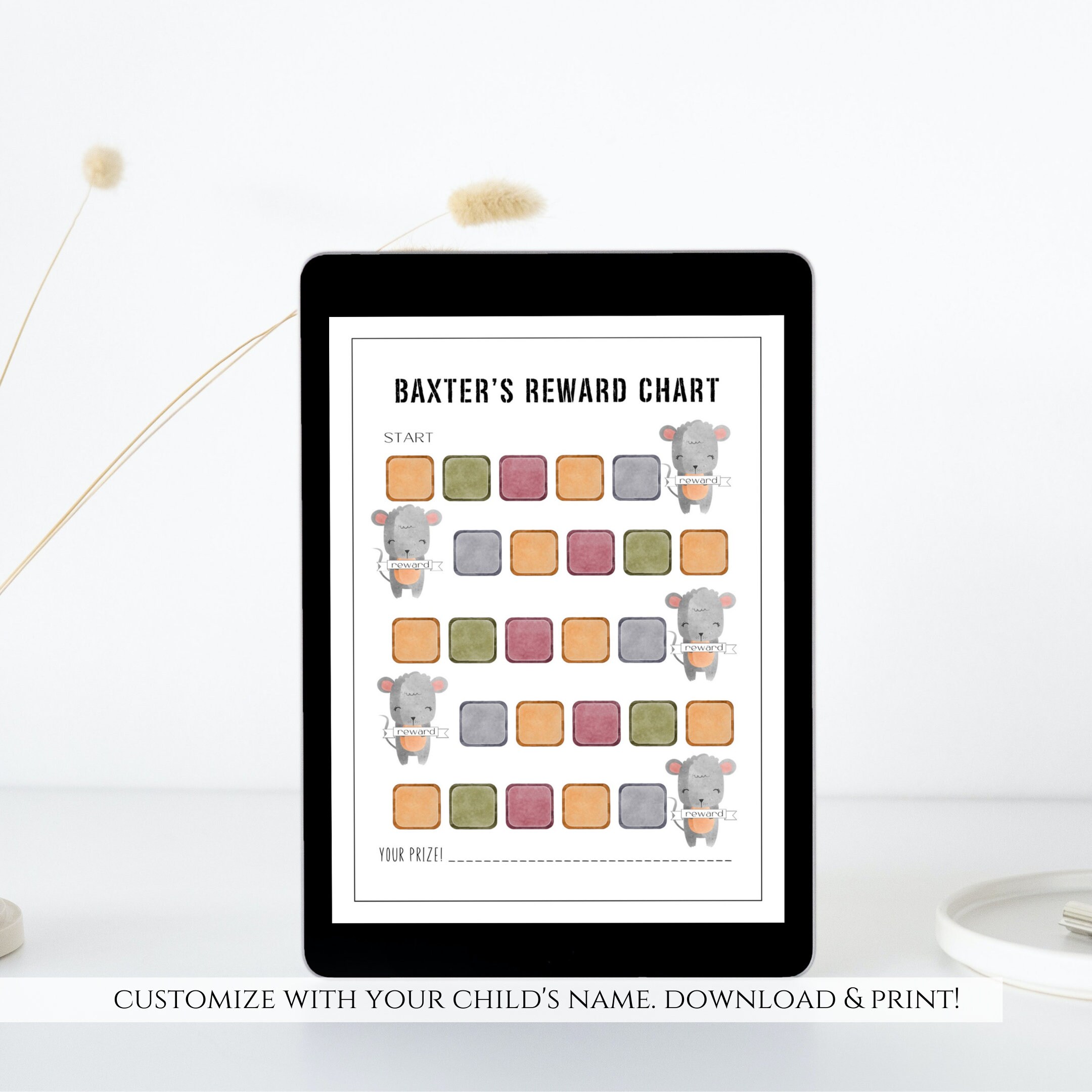 Editable Kids Reward Charts, Printable Responsibility Charts, Toddler ...