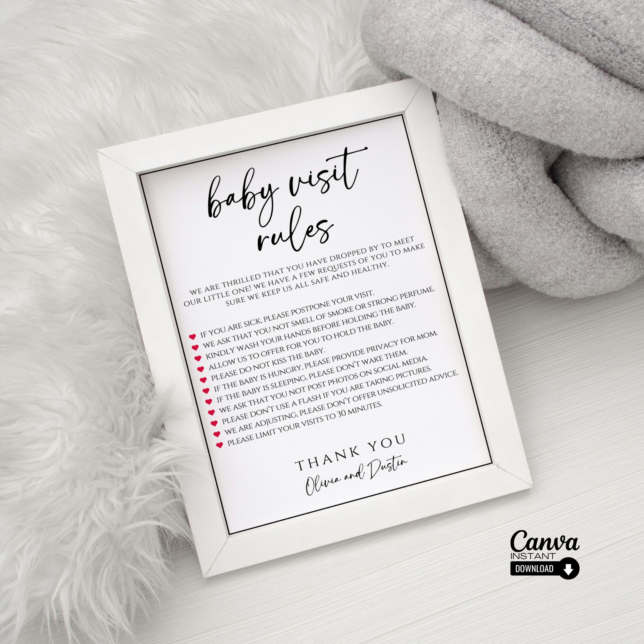 Editable New Baby Visit Sign Template, Printable New Born Visiting ...