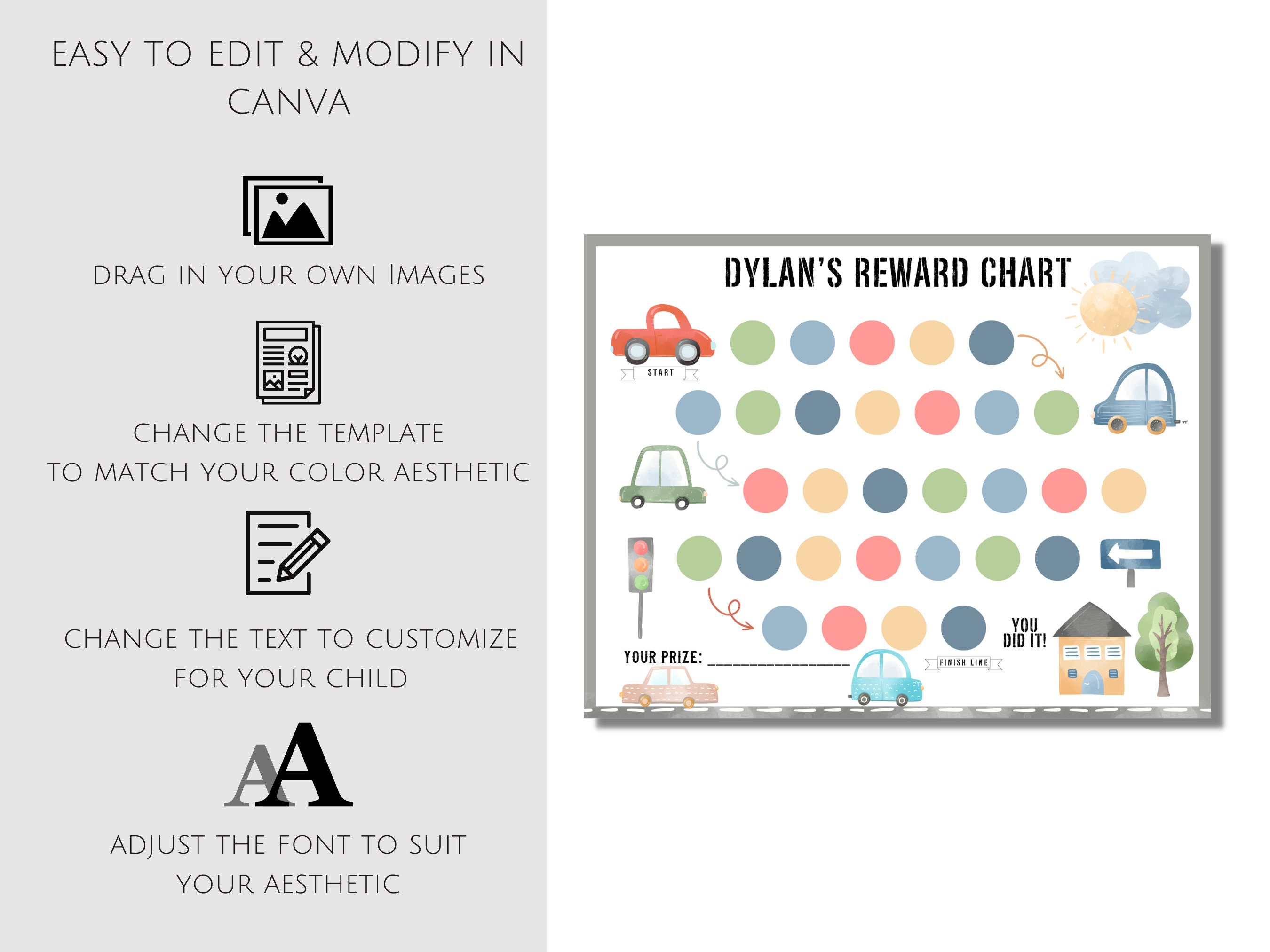 Editable Kids Reward Chart Printable Responsibility Chart - Etsy UK
