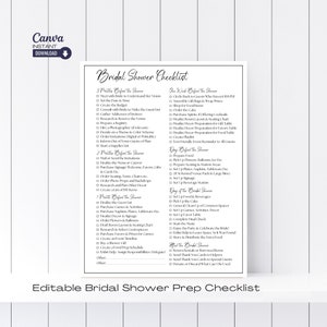 Editable Bridal Shower Planning Checklist (PDF Template) - Etsy