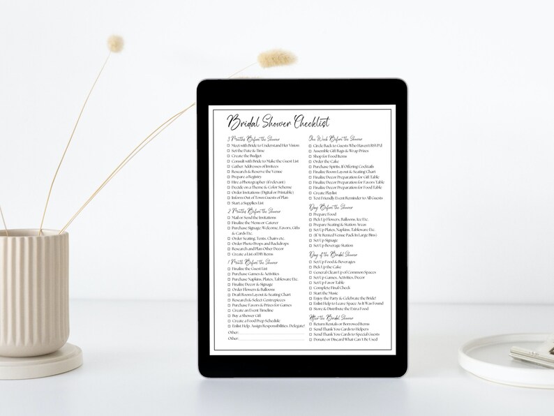 Editable Bridal Shower Planning Checklist Template Printable - Etsy