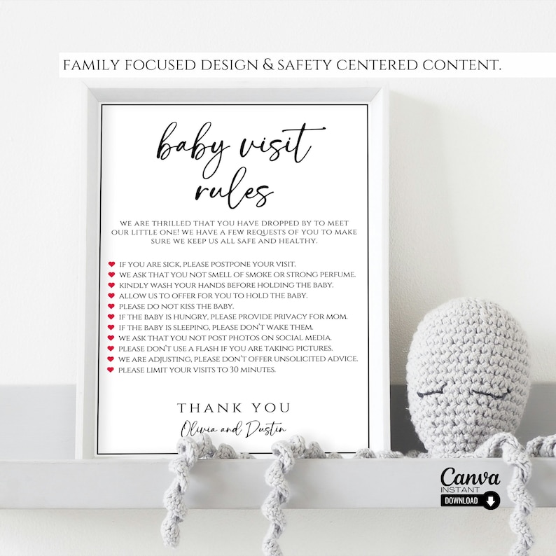 Editable New Baby Visit Sign Template, Printable New Born Visiting ...