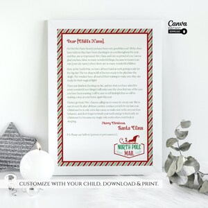 Editable Santa Letter Template, Letter From Santa Template, Printable ...