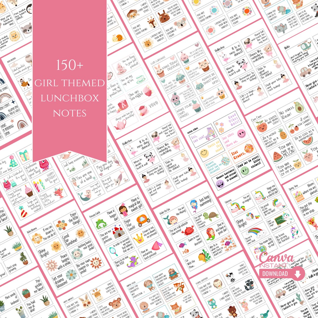 Editable Lunch Box Notes Template, Printable Kids Positive Affirmation ...