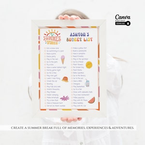 Editable Summer Bucket List, Printable Summer to Do List, Summer ...