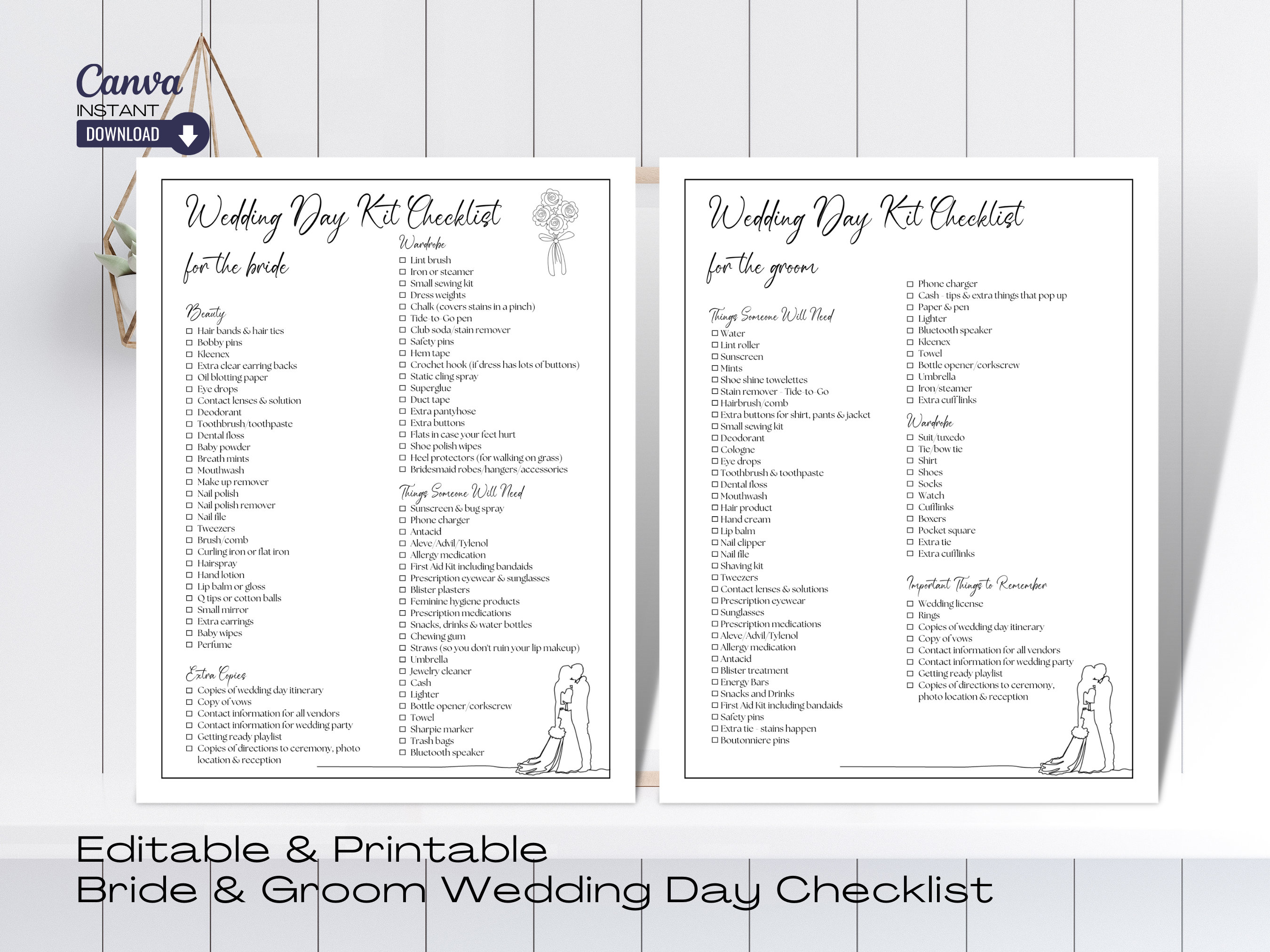 Editable Wedding Day Checklist Printable Wedding Day - Etsy Canada