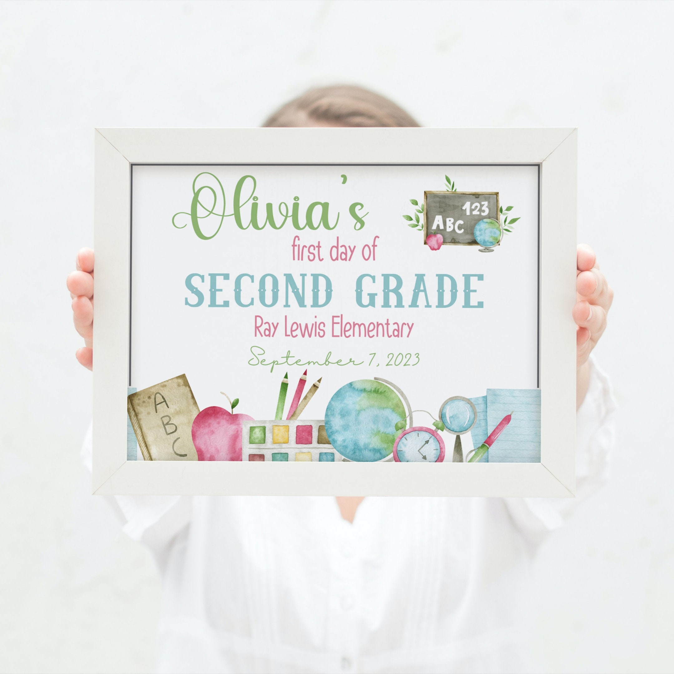 Printable First Day of School Sign Canva Template, First Day Photo Prop ...
