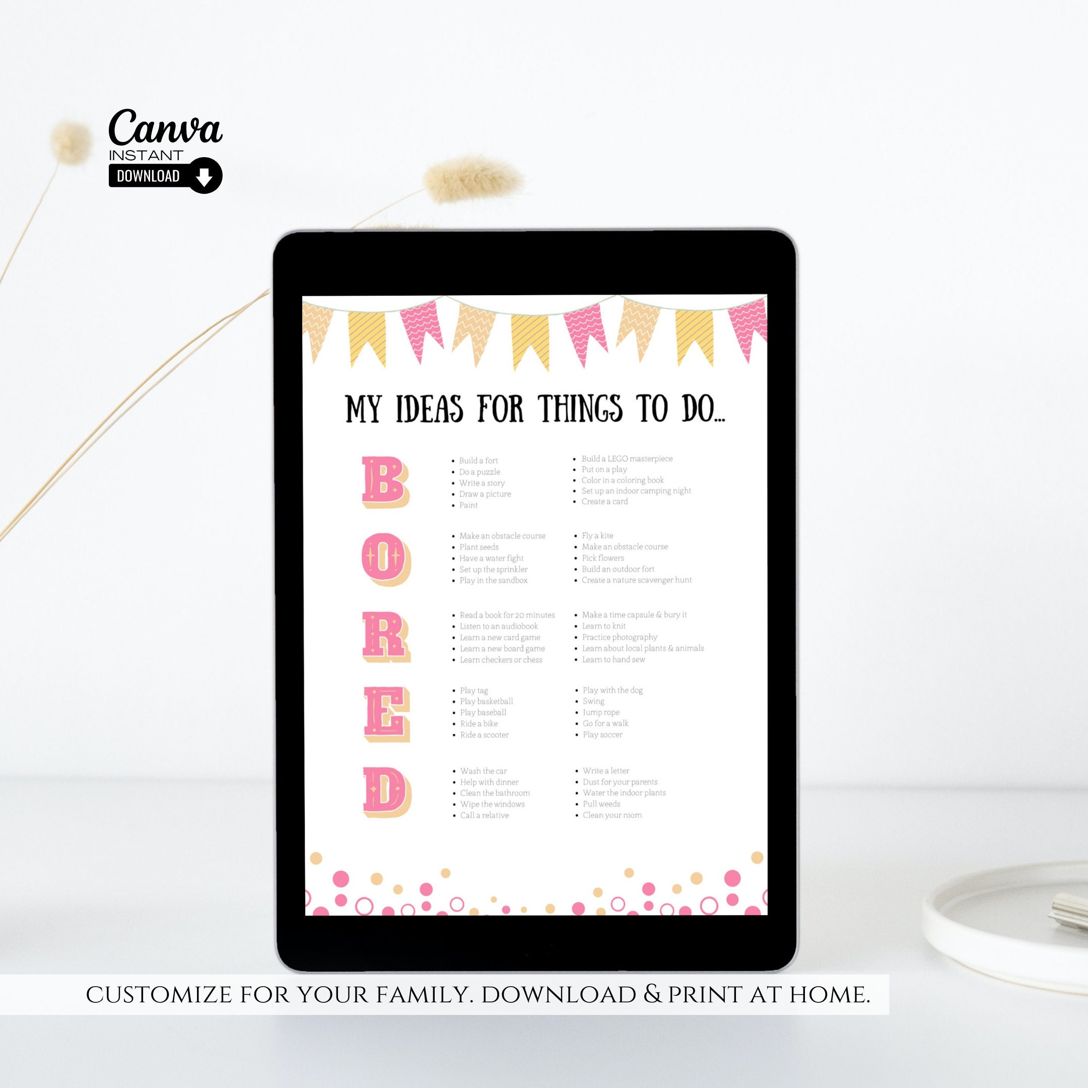 Kids Summer Chore and Activity Chart, Summer Rules Printable, Editable ...