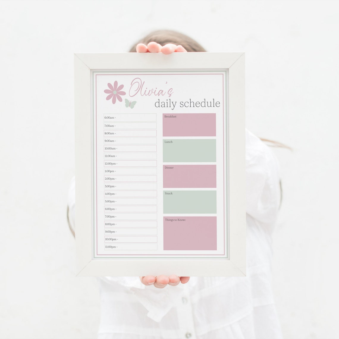 Editable Child's Daily Schedule Template, Printable Visual Schedule ...
