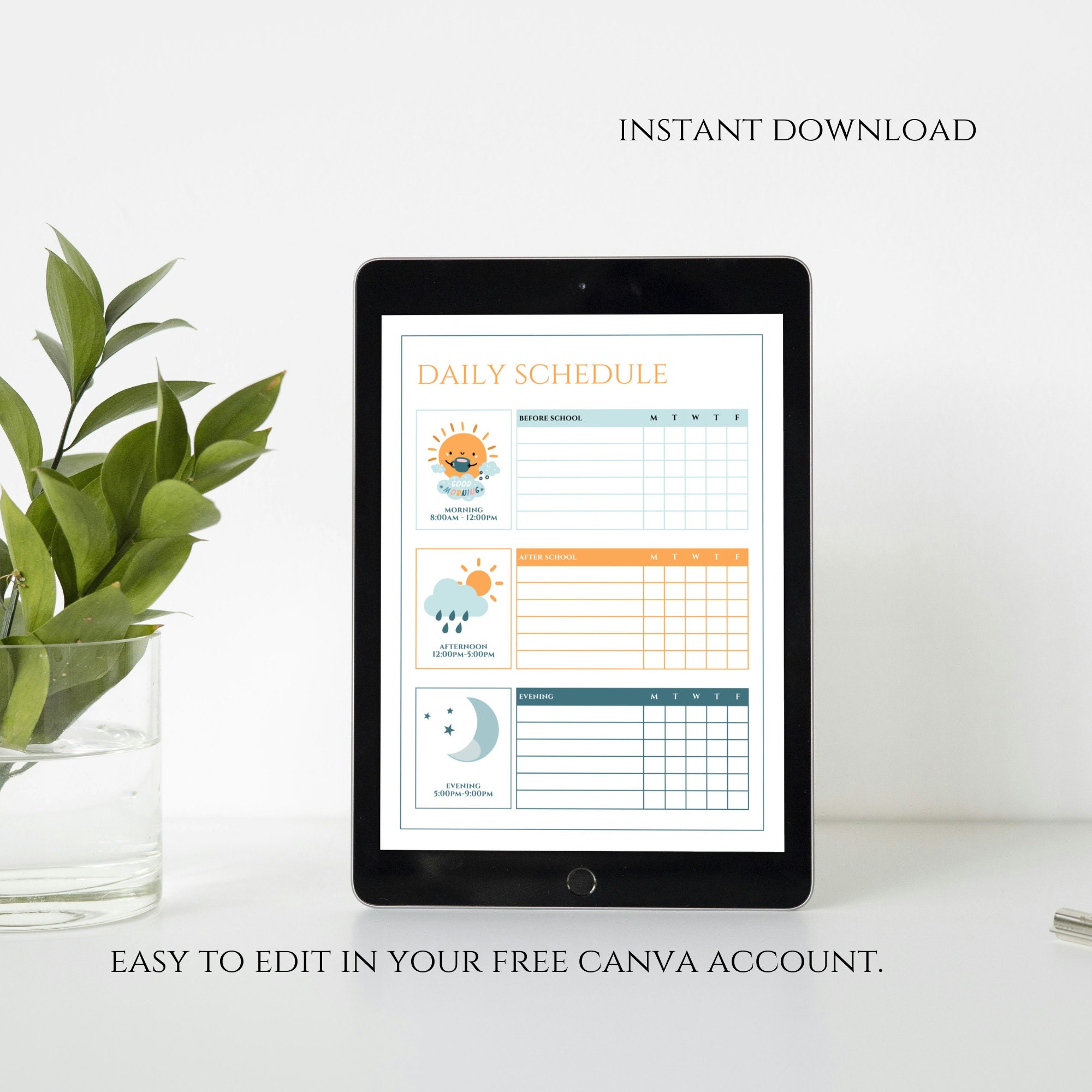 Editable Kids Daily Routine Checklist: Printable Chore Chart (canva ...