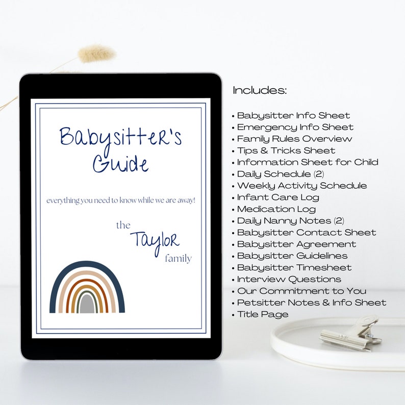 Editable Babysitter Planner, Printable Babysitter Guide, Nanny Notes ...