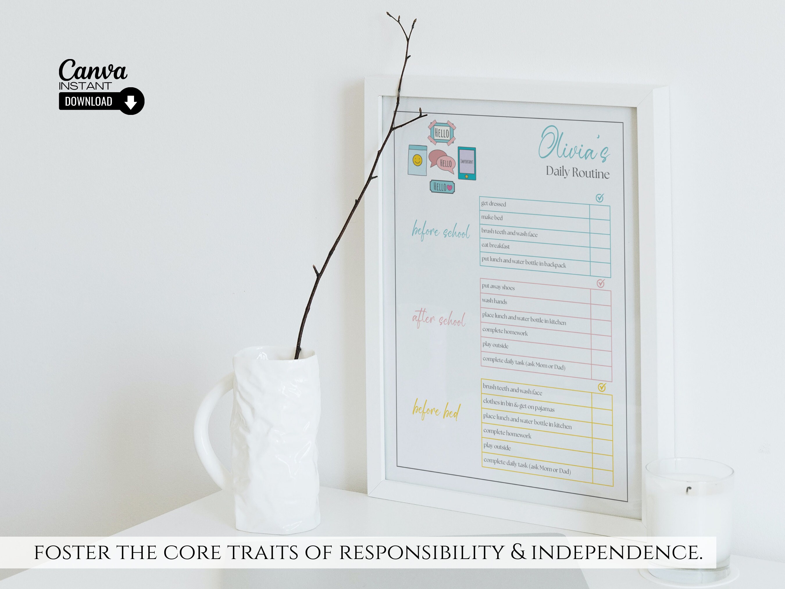 Editable Daily Routine Checklist for Kids Printable Before - Etsy Canada