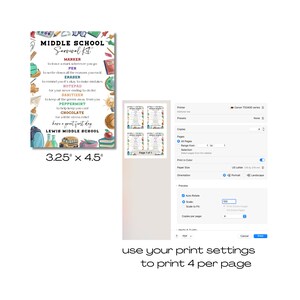 Middle School Survival Kit Template: Printable Back to School Activity ...