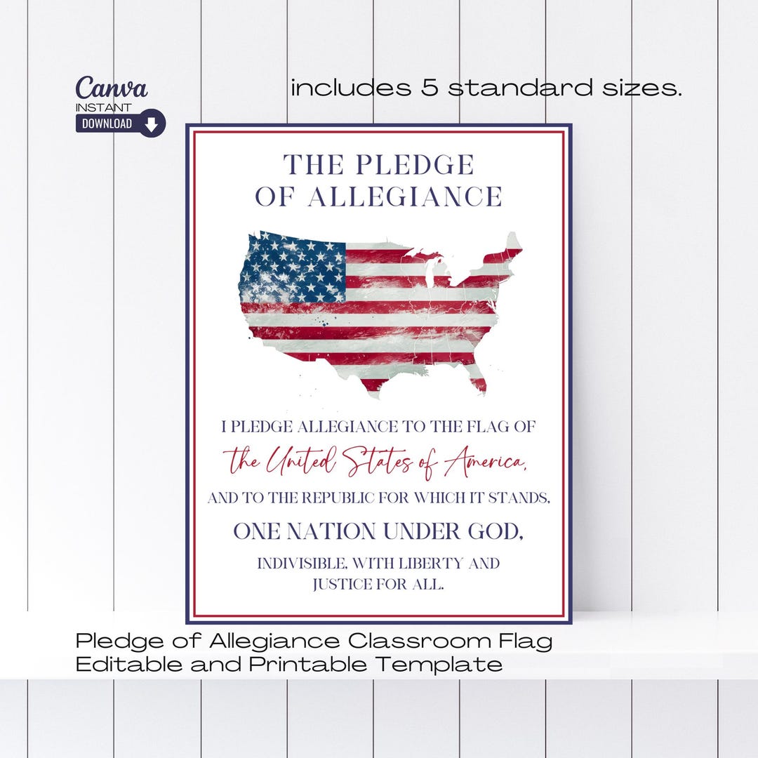 Buy Pledge of Allegiance Classroom Poster: American Flag Homeschool ...
