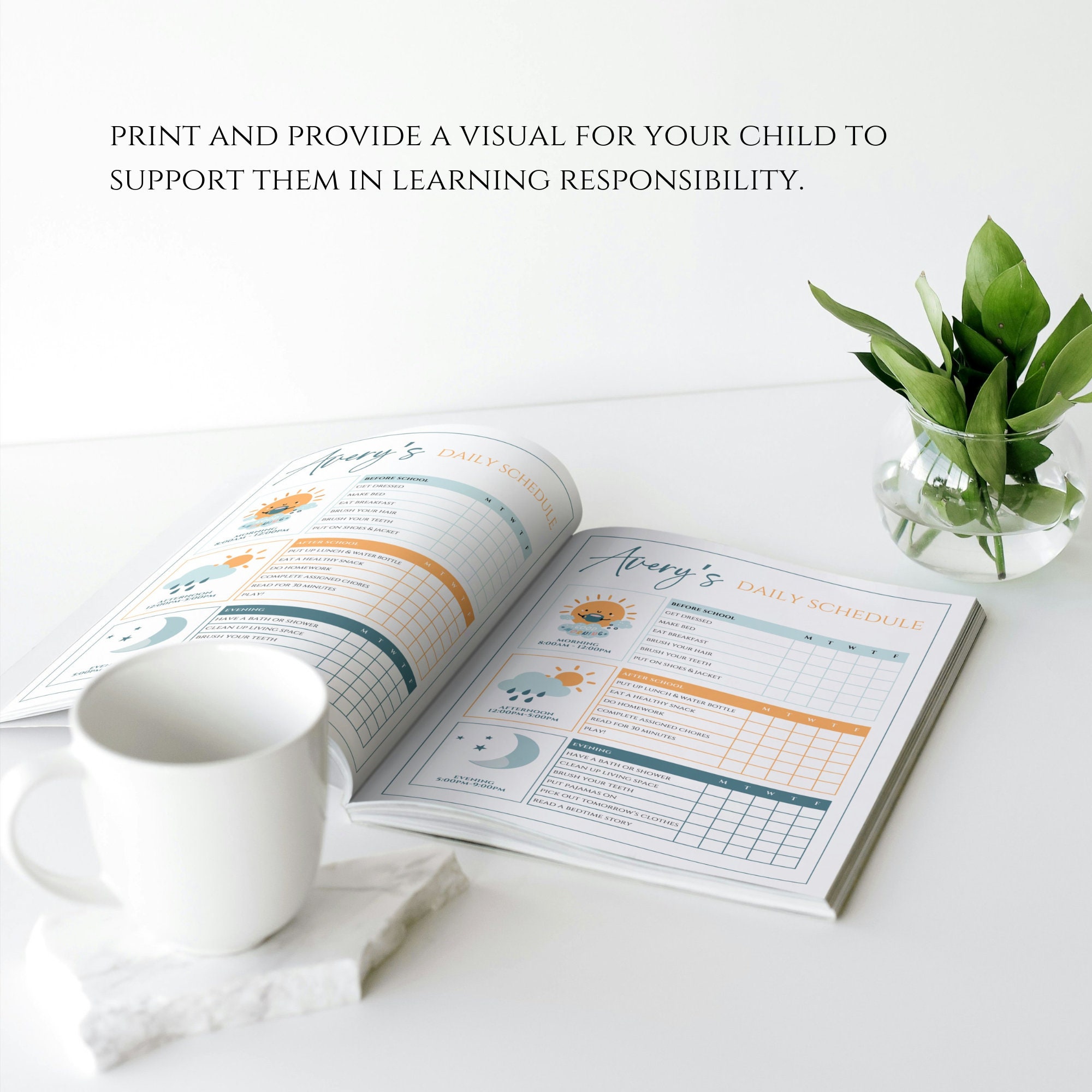 Editable Kids Daily Routine Checklist Template, Printable Chore Chart ...