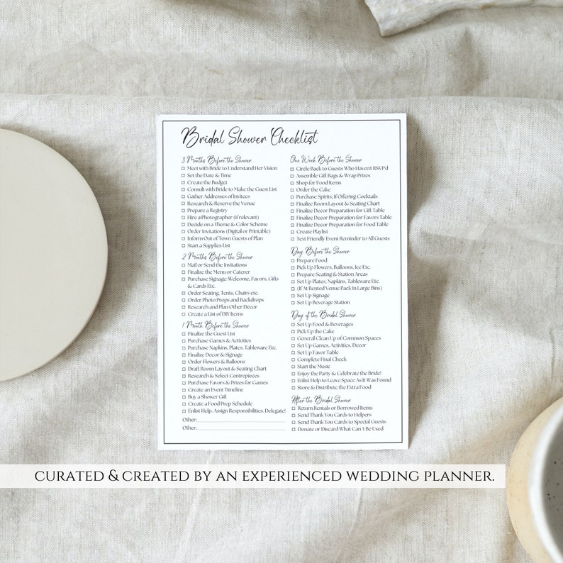 Editable Bridal Shower Planning Checklist (PDF Template) - Etsy