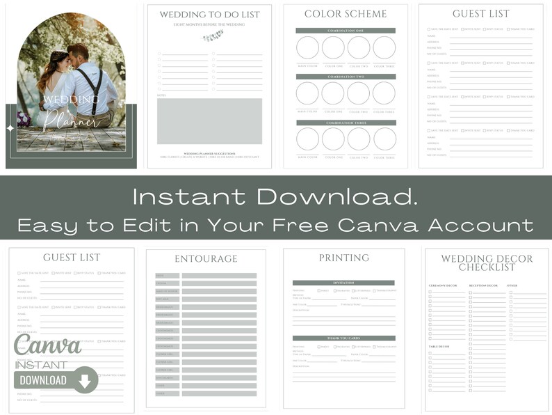 Editable Wedding Planner Template Printable Wedding Planner - Etsy