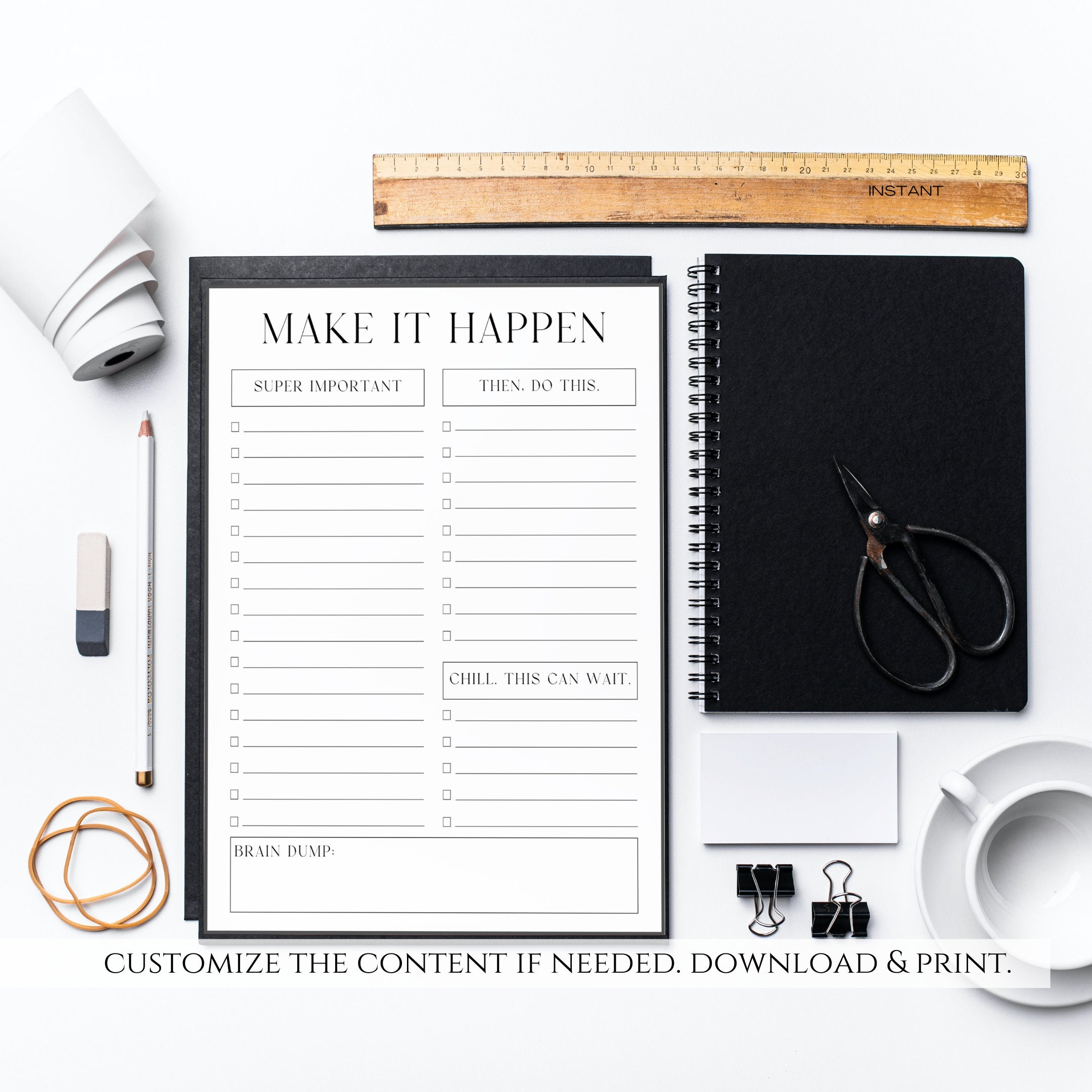 Editable Daily to Do List Template: Printable Planner (canva Template ...