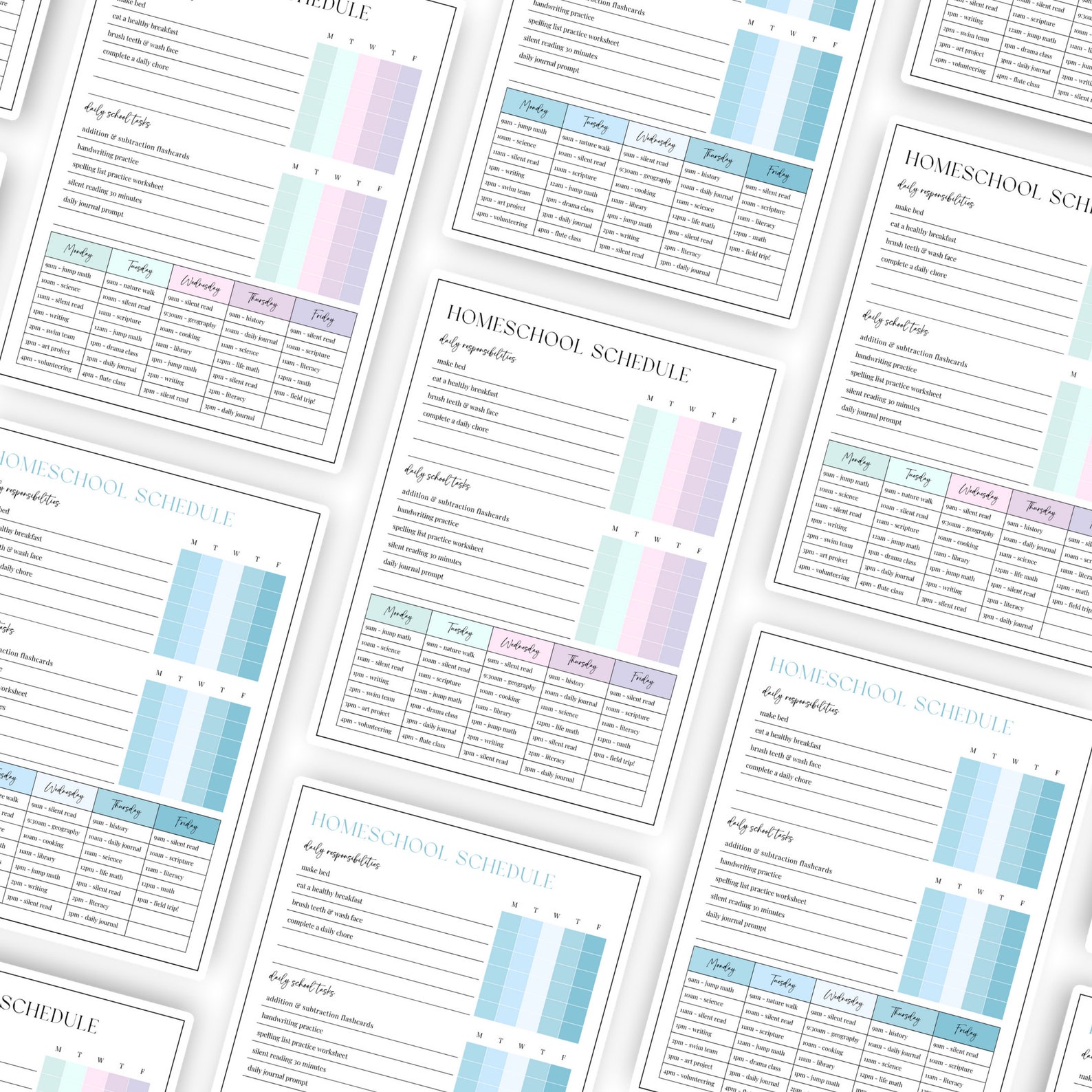 Editable Homeschool Checklist: Daily Schedule Template (canva & PDF) - Etsy