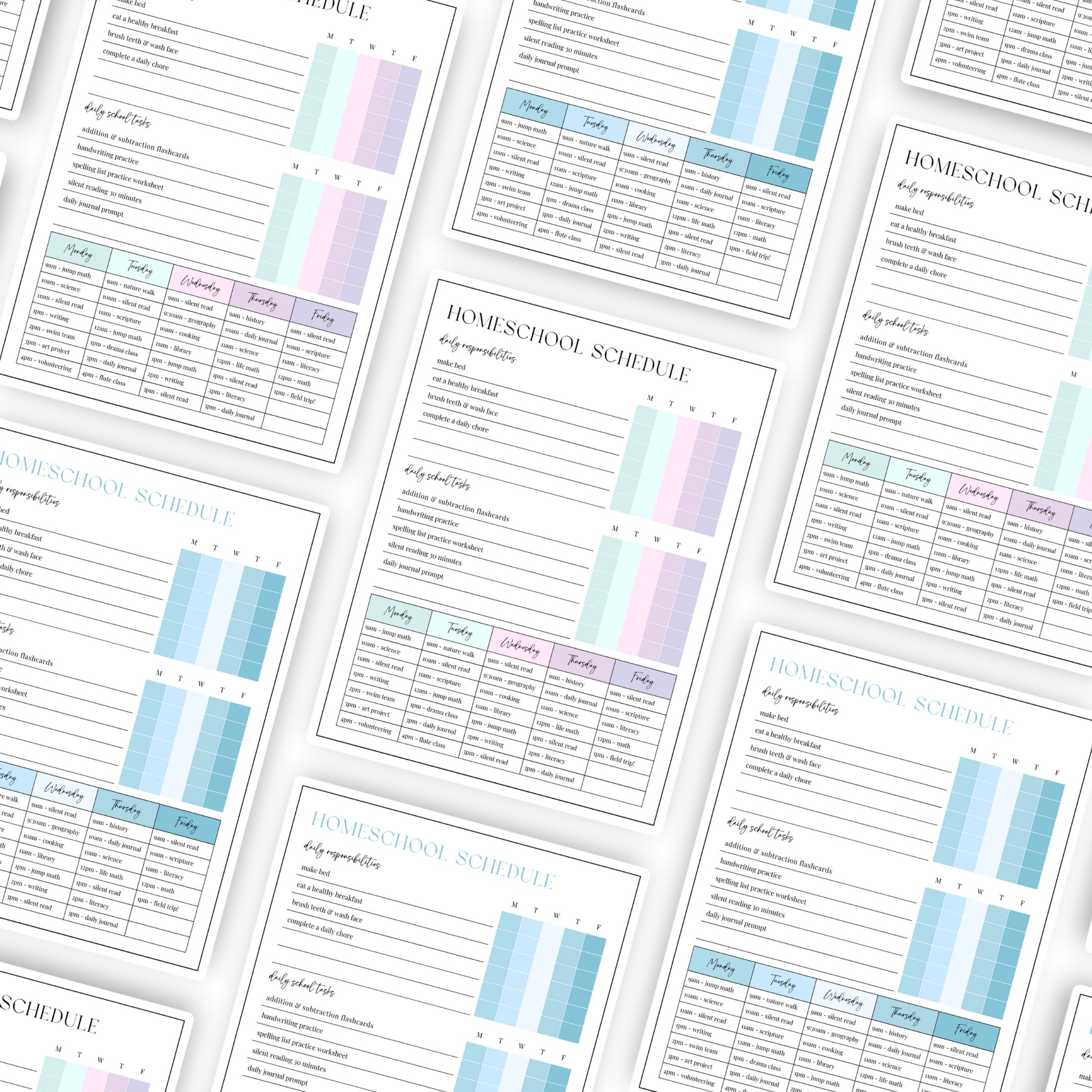 Editable Homeschool Checklist: Daily Schedule Template (canva Template ...