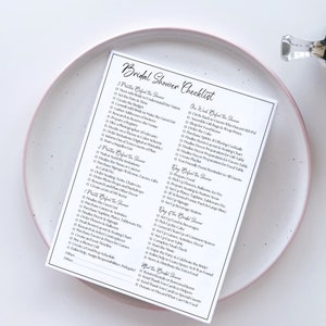 Editable Bridal Shower Planning Checklist (PDF Template) - Etsy