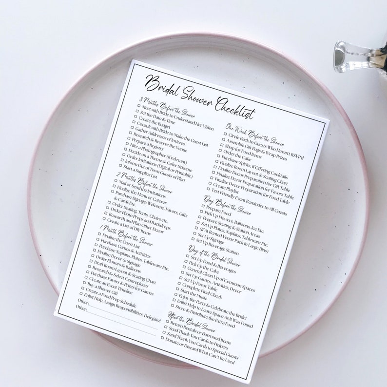 Editable Bridal Shower Planning Checklist (PDF Template) - Etsy