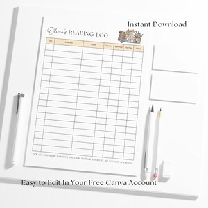 Kids Reading Log Template: Homeschool Tracker, Parent Log (PDF) - Etsy