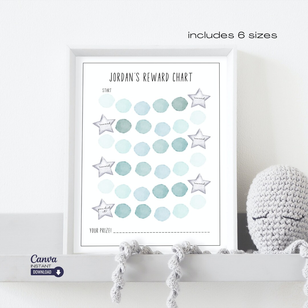 Editable Kids Reward Charts, Printable Responsibility Charts, Toddler ...
