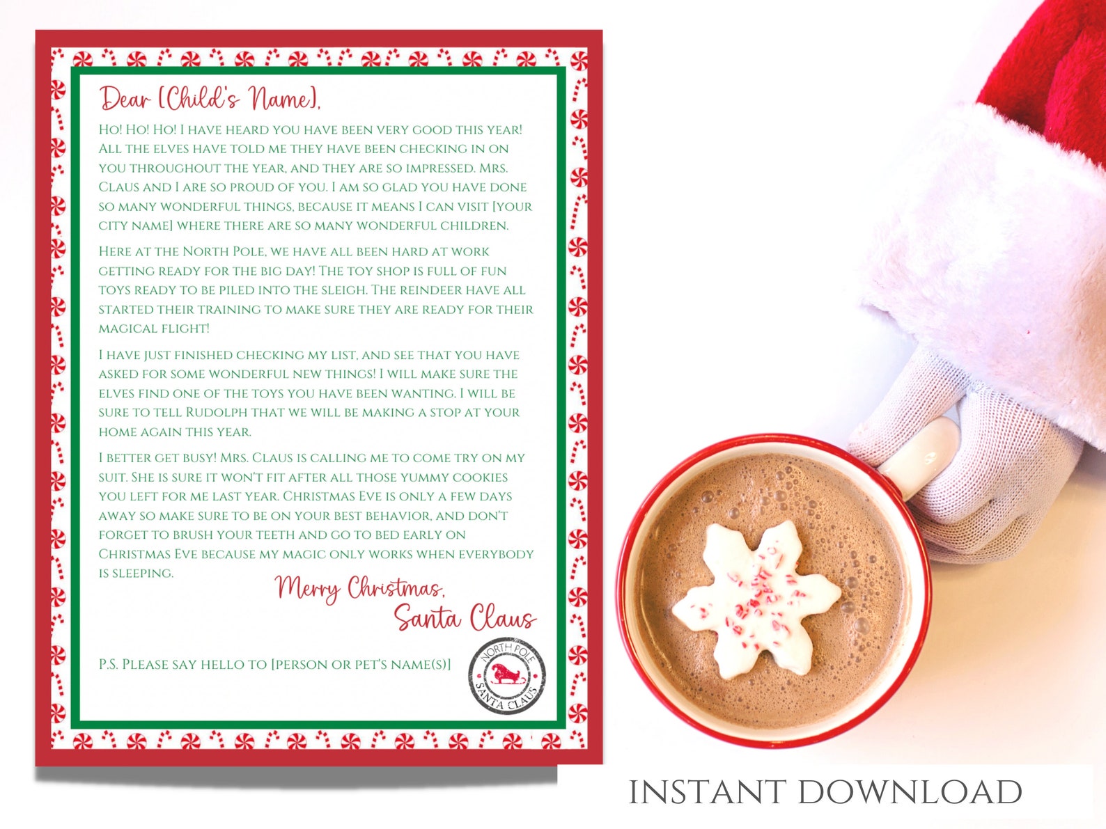 Editable Santa Letter Template Letter From Santa Template - Etsy Canada