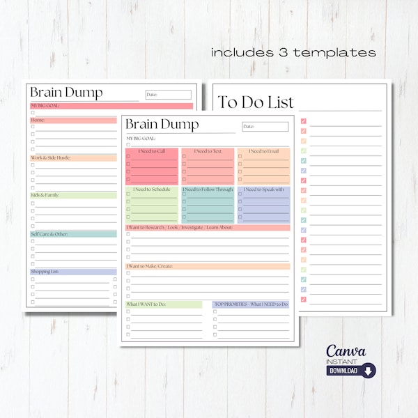 Brain Dump Pad Weekly - Etsy UK