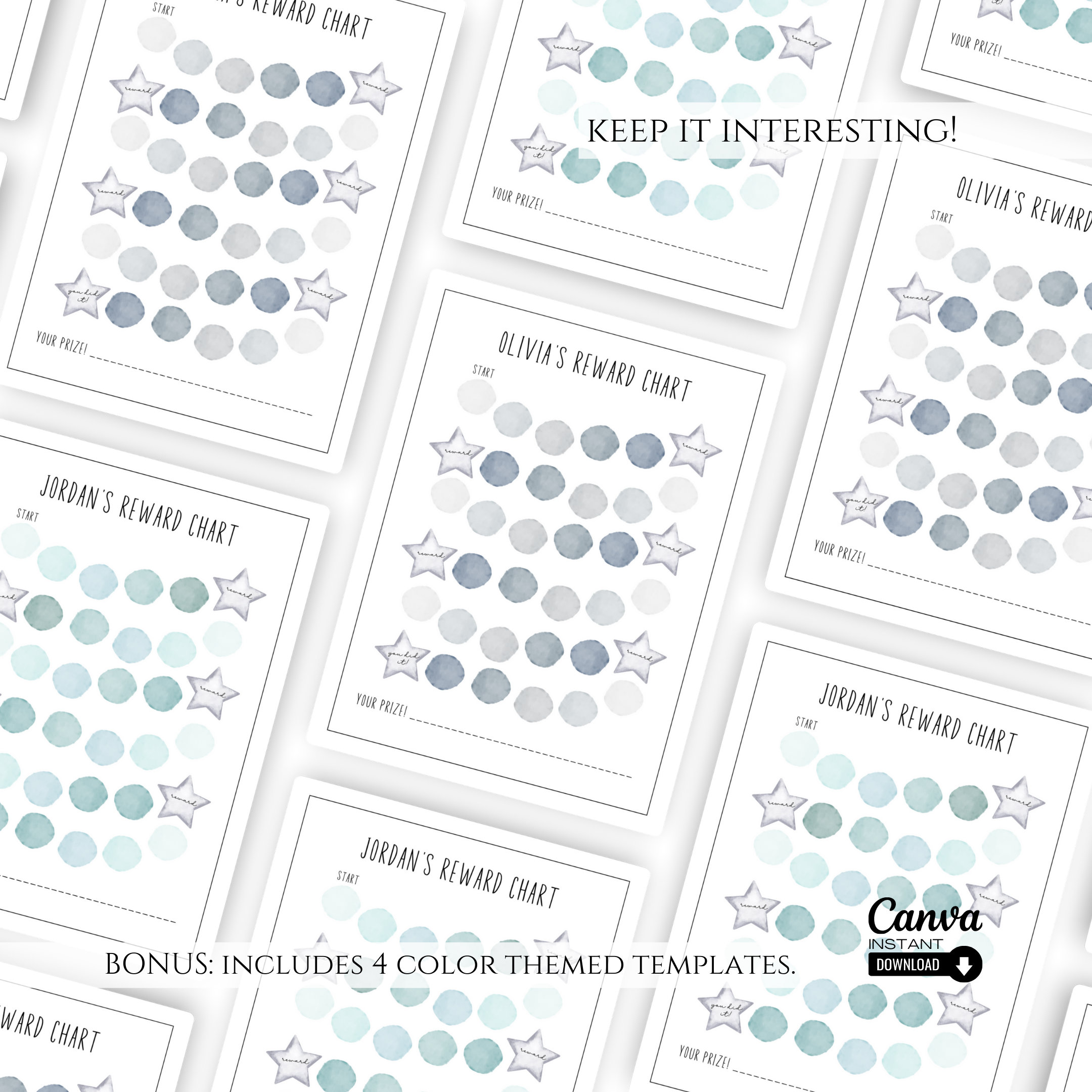 Editable Kids Reward Chart Printable Responsibility Chart - Etsy