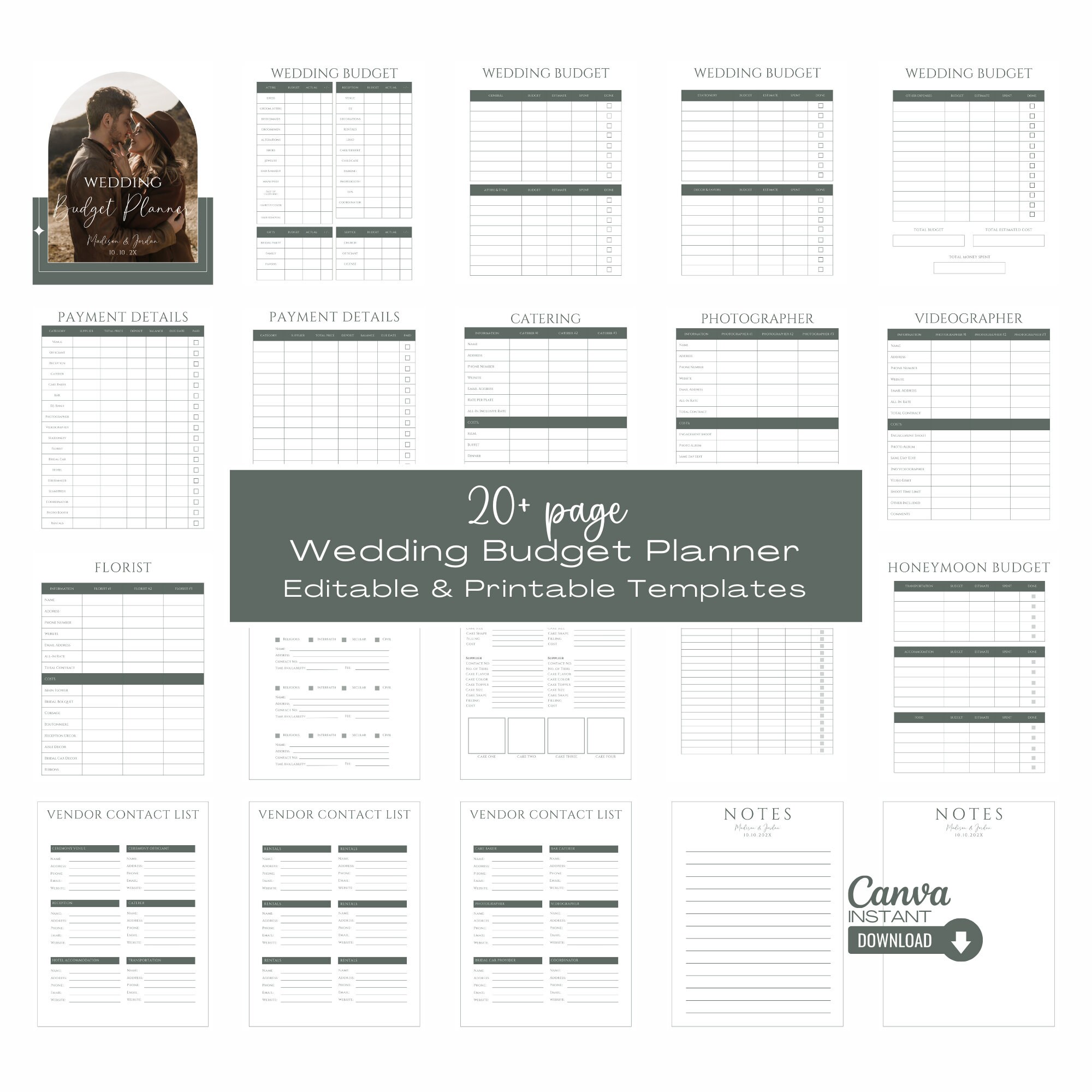Editable Wedding Budget Planner Template Printable Wedding - Etsy UK