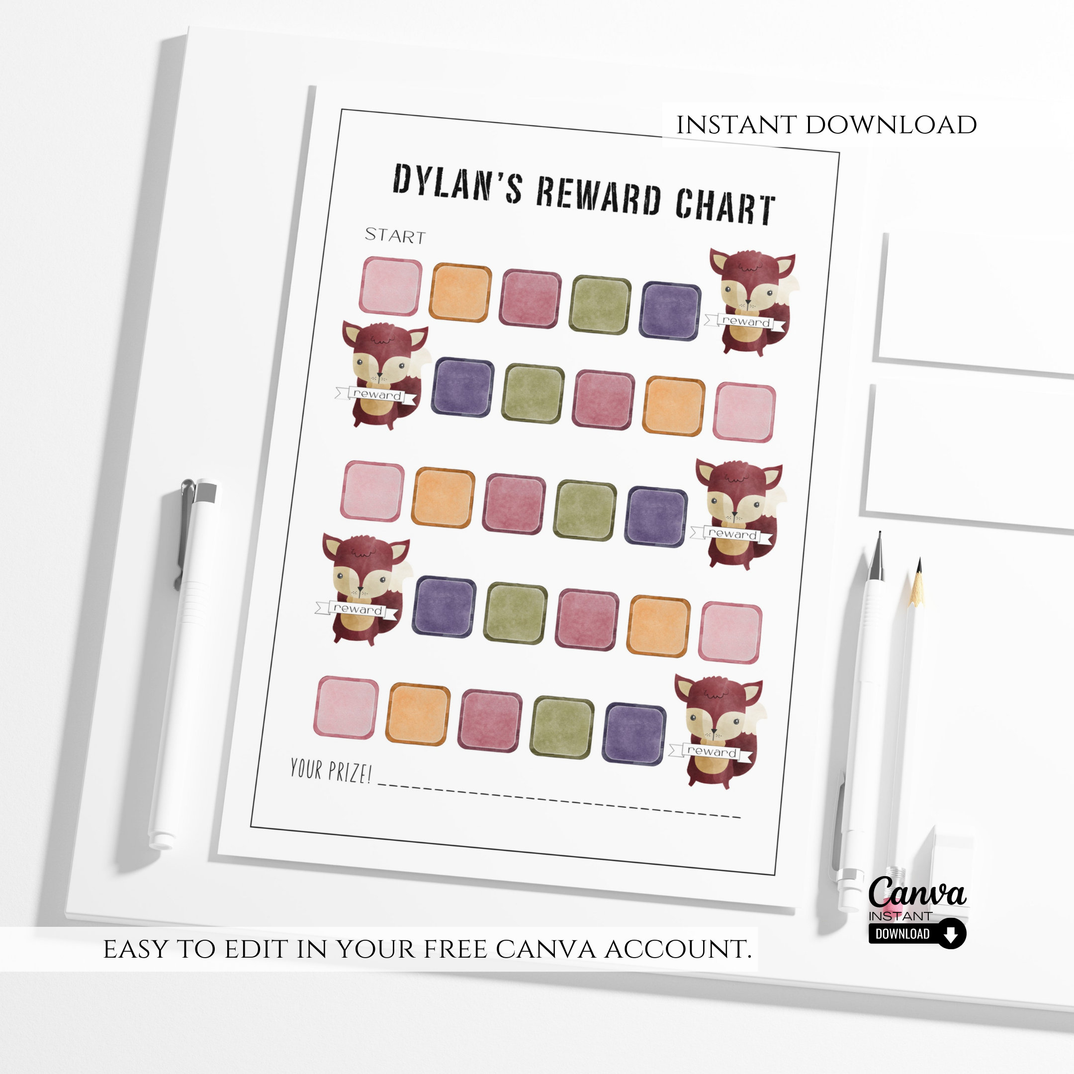 Editable Kids Reward Charts Printable Responsibility Charts - Etsy