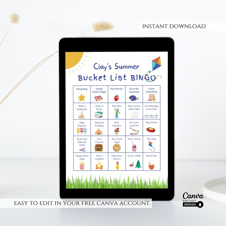 Editable Summer Bucket List Bingo: Family Activity Planner (digital ...