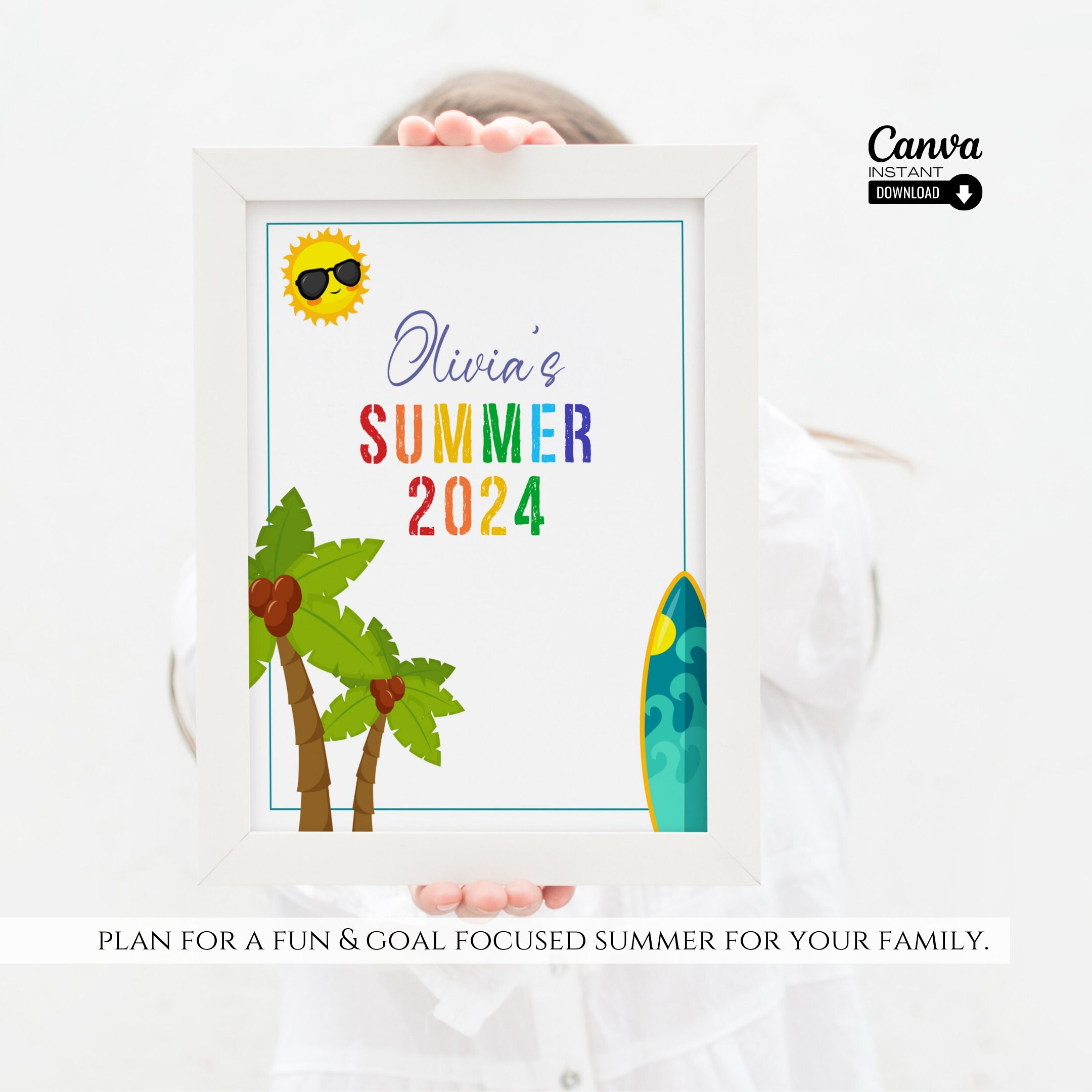 Editable Summer Bucket List Planner, Printable Summer Organizer, Summer ...