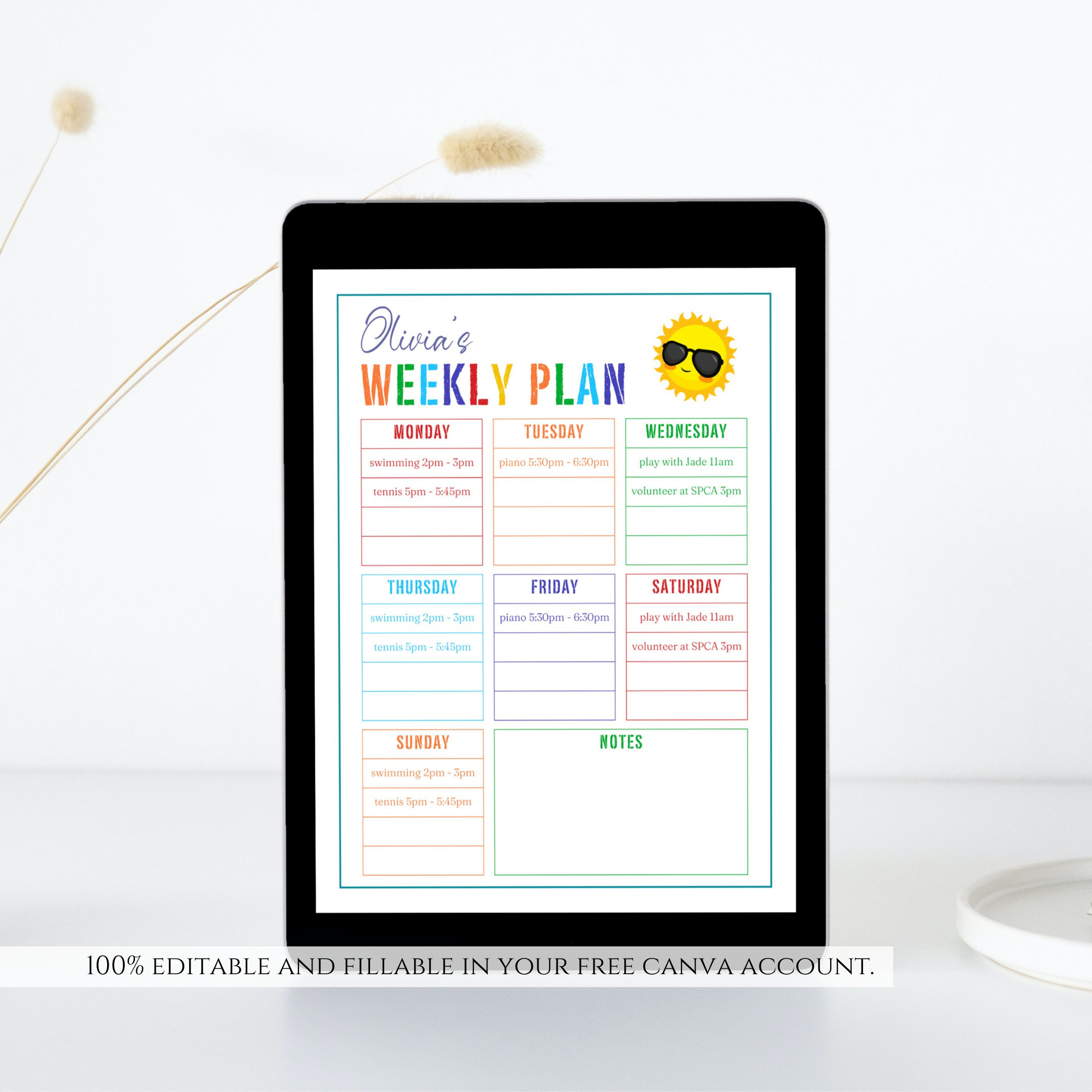 Editable Summer Planner Printable Summer Organizer Summer to - Etsy