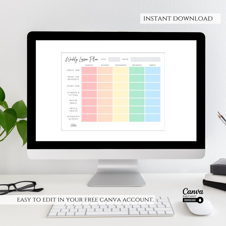 Editable Weekly Lesson Plan Schedule: Homeschool Teacher Planner ...