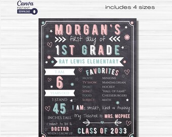Editable First Day of Preschool Chalkboard| Ocean Theme First Day of ...