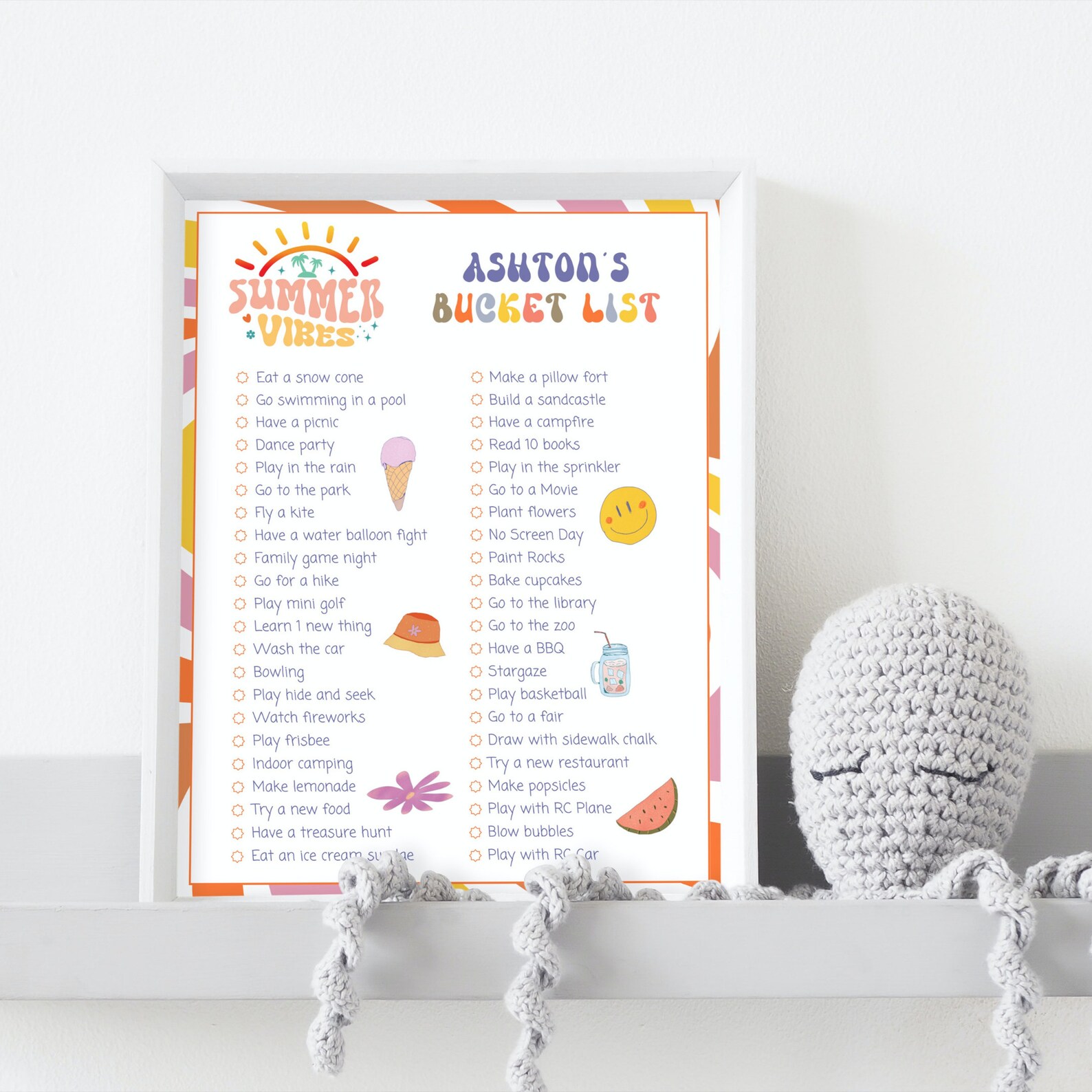 Editable Summer Bucket List, Printable Summer to Do List, Summer ...