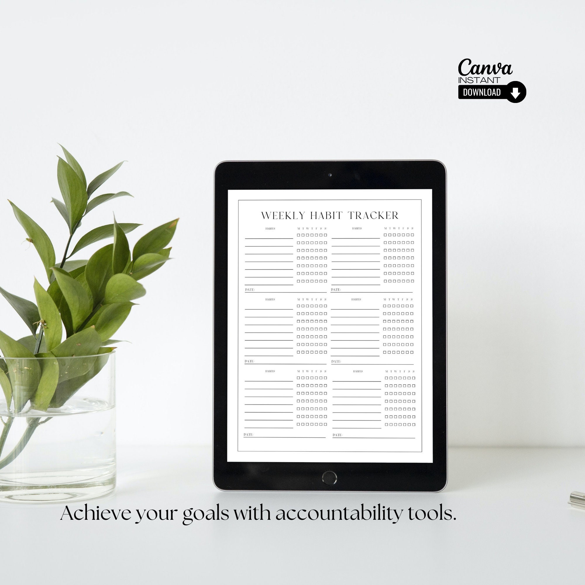 Editable Habit Tracker Template Bundle: Printable Daily Routine ...