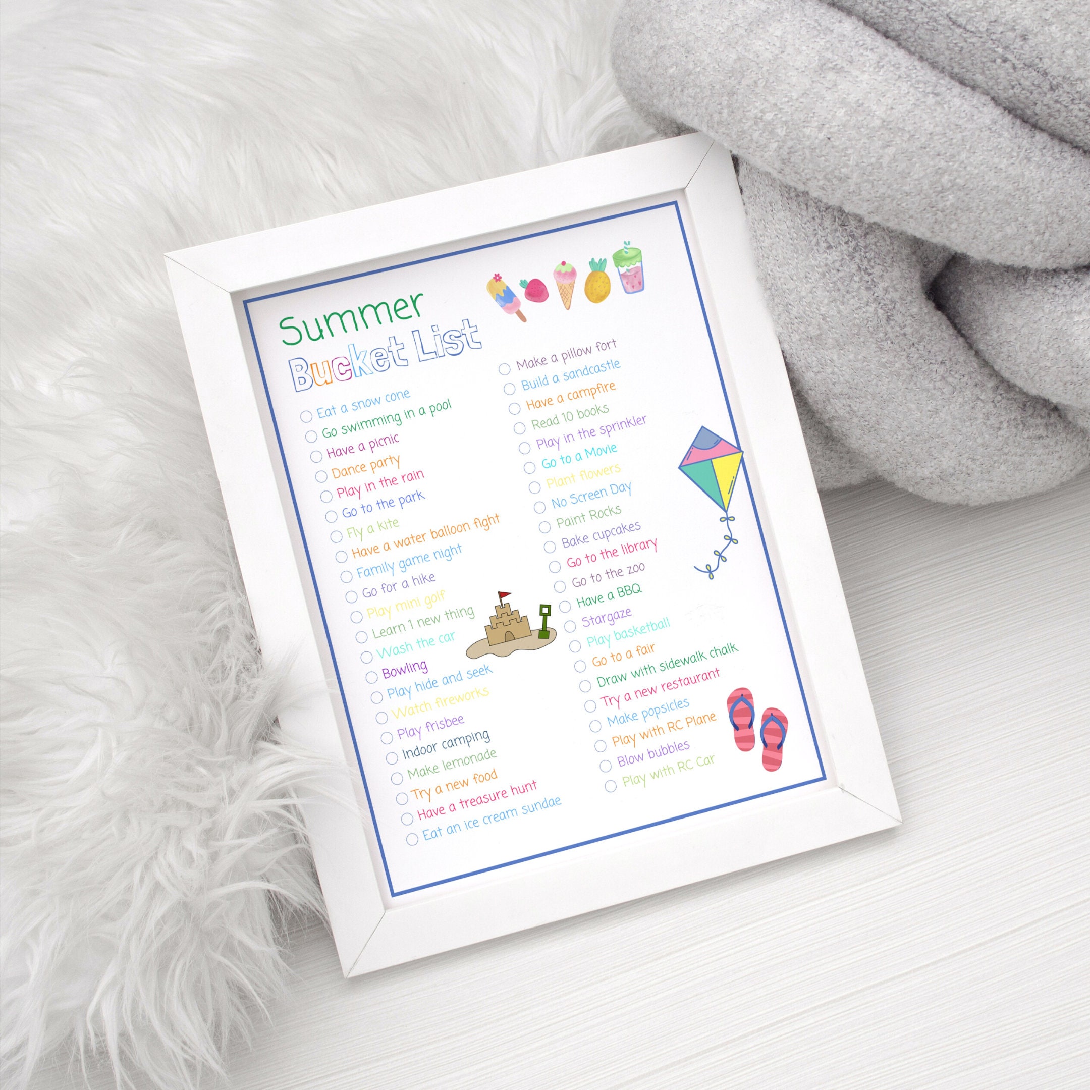 Editable Summer Bucket List: Printable Activity Planner (digital ...