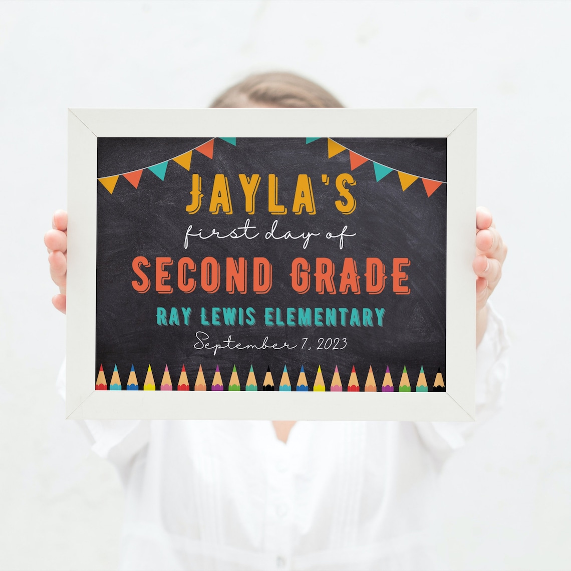 Printable First Day of School Sign, Back to School Chalkboard Sign ...