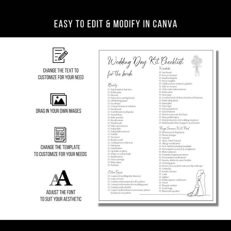 Editable Wedding Checklist Templates, Printable Wedding Planning ...