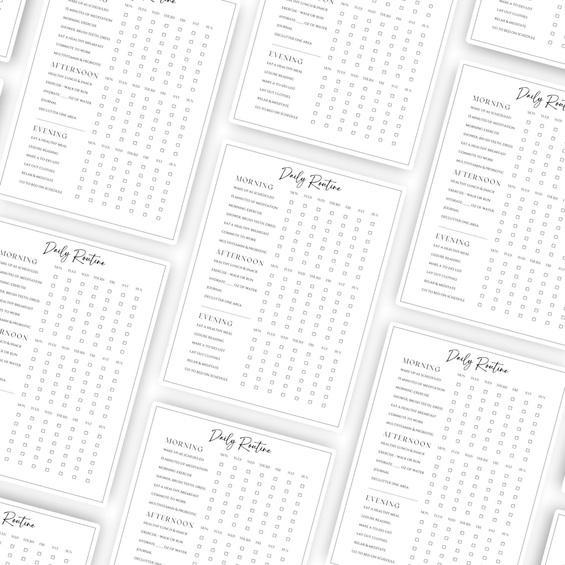 Editable Daily Routine Checklist Template Printable Daily Routine