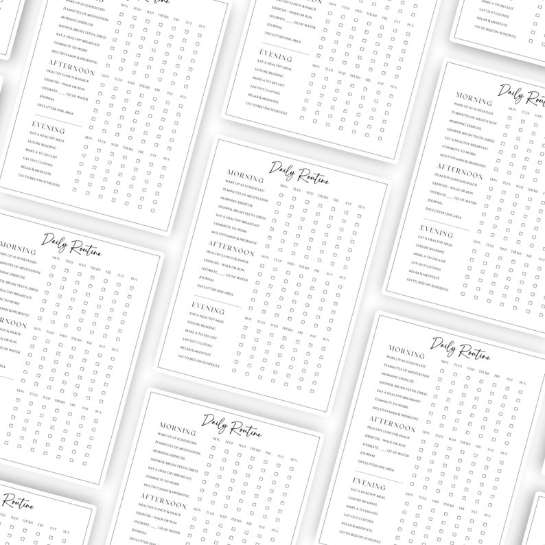 Editable Daily Routine Checklist Template, Printable Daily Routine ...